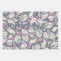 Pink Paisley Print Pattern Bright Wrapping Paper Sheets | Zazzle