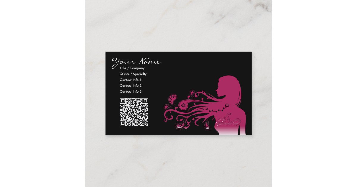 pink paisley : qr code business card | Zazzle