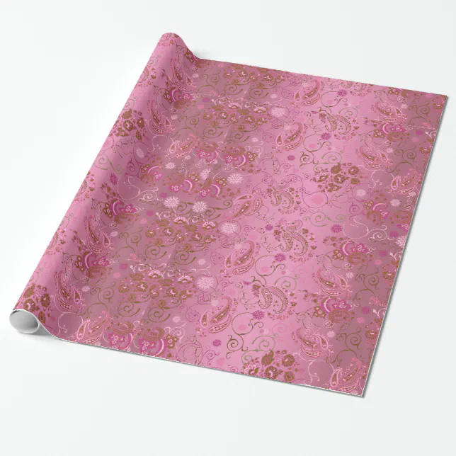 Pink Paisley Wrapping Paper | Zazzle