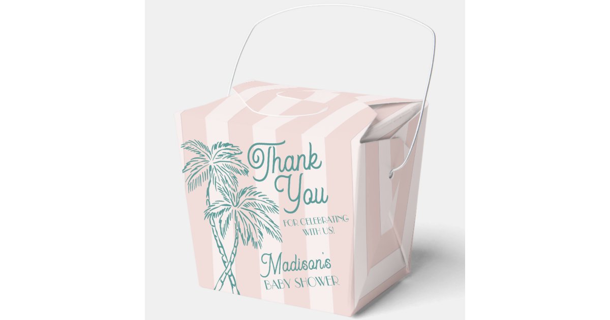 Pink Palm Spring Pastel Beach Baby Shower Favor Boxes | Zazzle