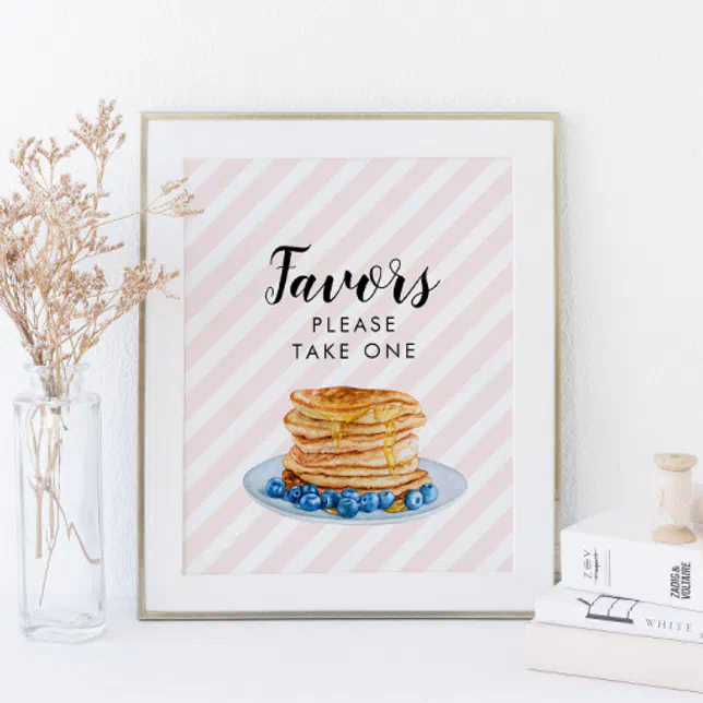 Pink Pancake Bridal Shower Brunch Favor Sign | Zazzle