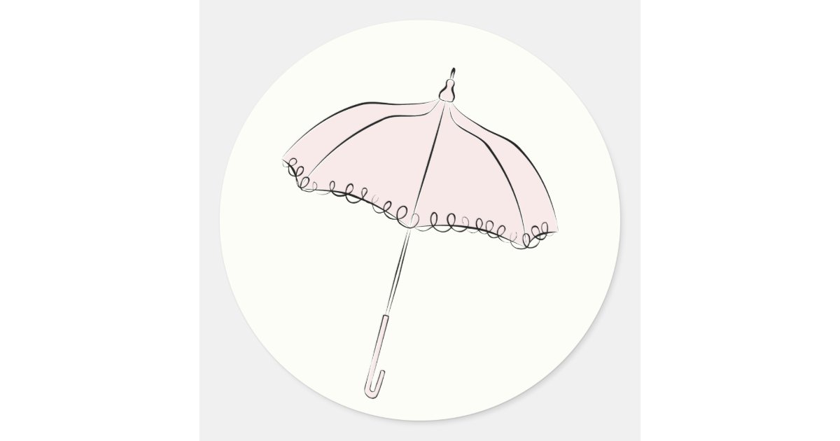 Pink Parasol Classic Round Sticker | Zazzle