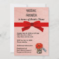Pink Parchment Orange Flower in Jar Bridal Shower Invitation | Zazzle