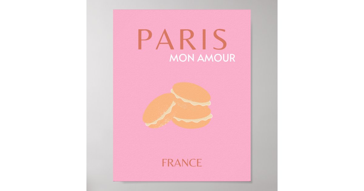 Pink Paris Travel Art Retro Art Preppy Art Decor | Zazzle