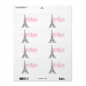 Pink Paris Water Bottle Label | Zazzle