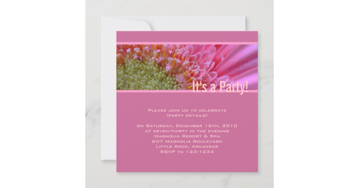 Pink Party Invitation | Zazzle
