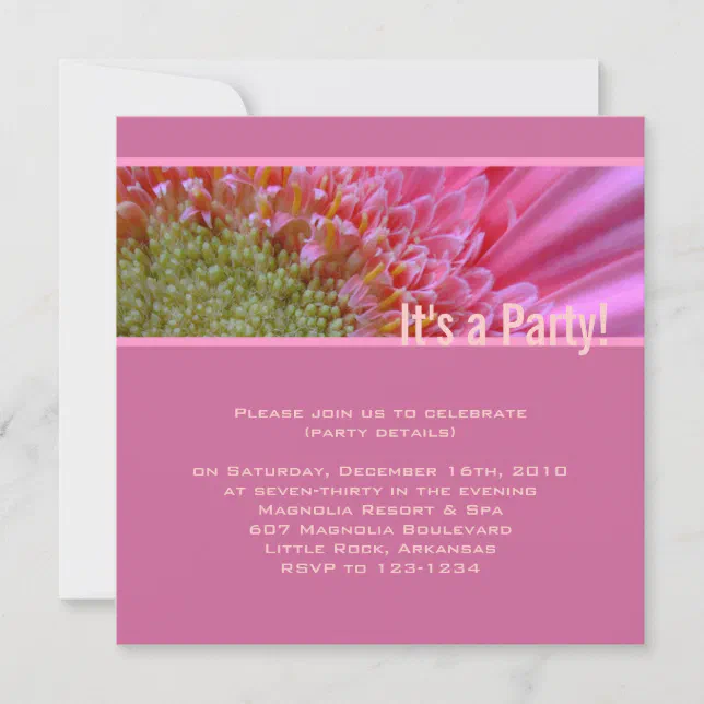 Pink Party Invitation | Zazzle