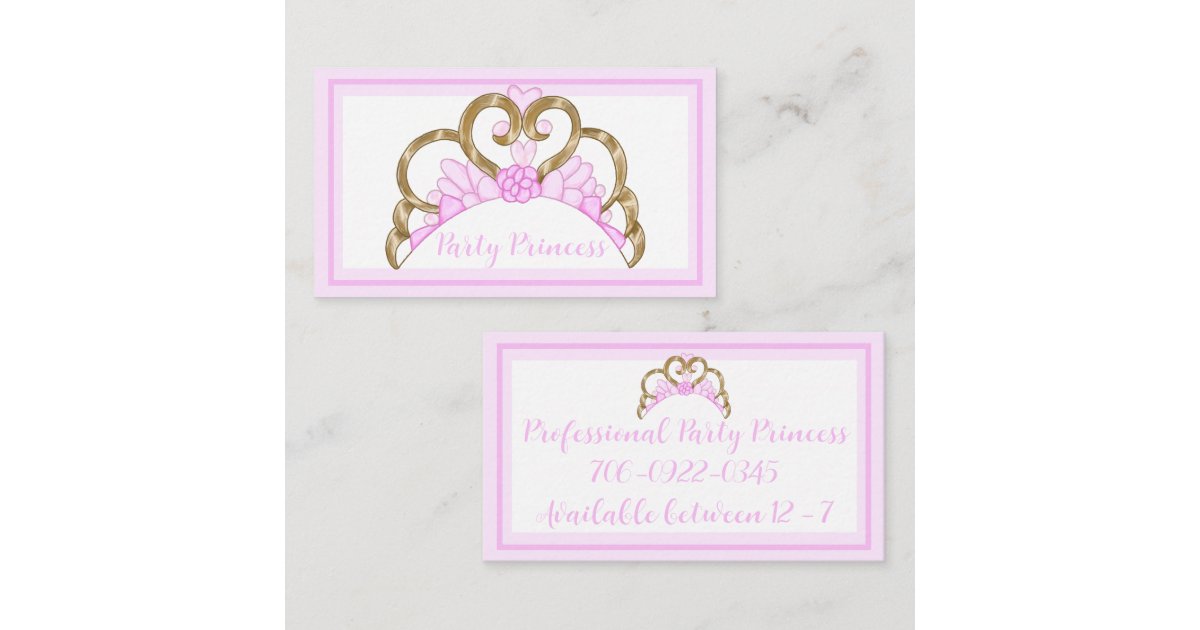 Pink Party Princess Business Cards | Zazzle