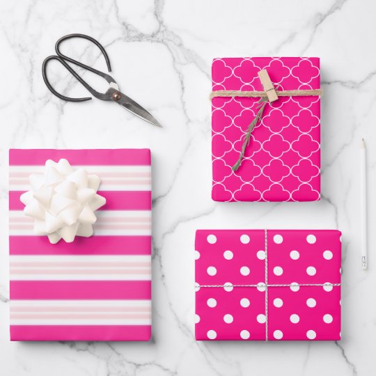 Pink Patterned Wrapping Paper Sheets | Zazzle.com