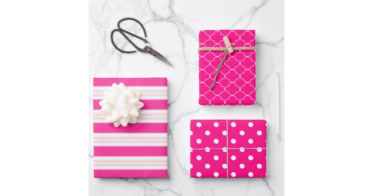 Pink Patterned Wrapping Paper Sheets | Zazzle