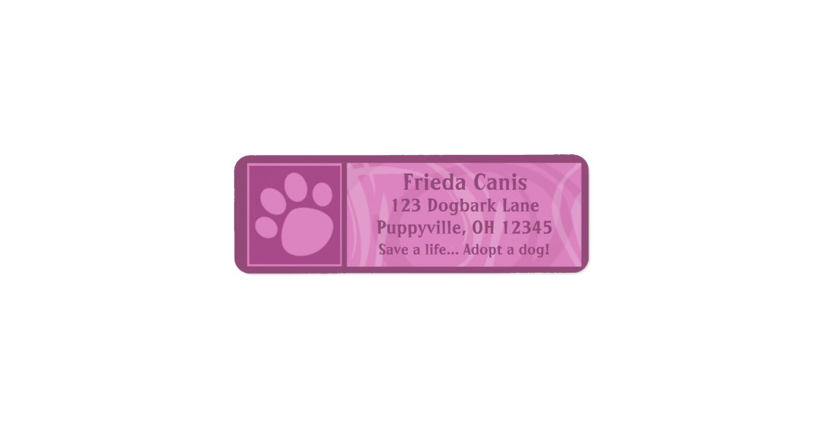 Pink Paw Print Address Labels | Zazzle