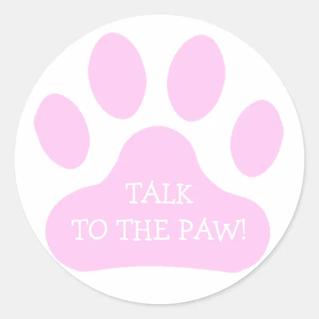 Pink Paw Print Classic Round Sticker | Zazzle