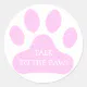 Pink Paw Print Classic Round Sticker | Zazzle