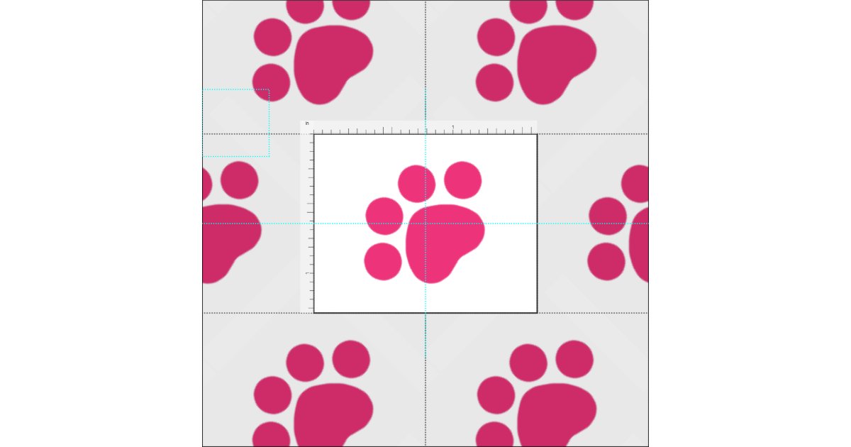 Pink Paw Print Pattern Fabric | Zazzle