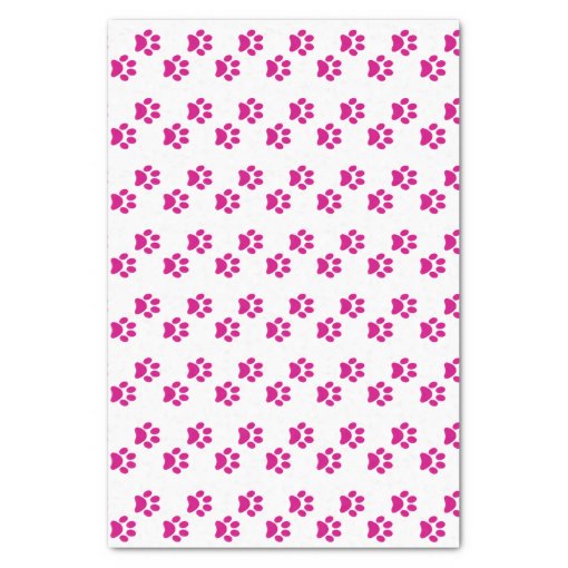 Pink Paw Print Tissue Paper | Zazzle