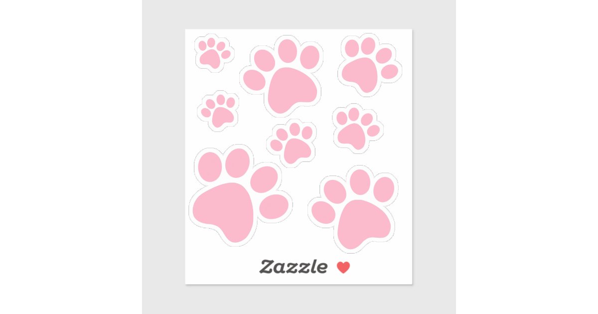 Pink Pawprint Sticker | Zazzle
