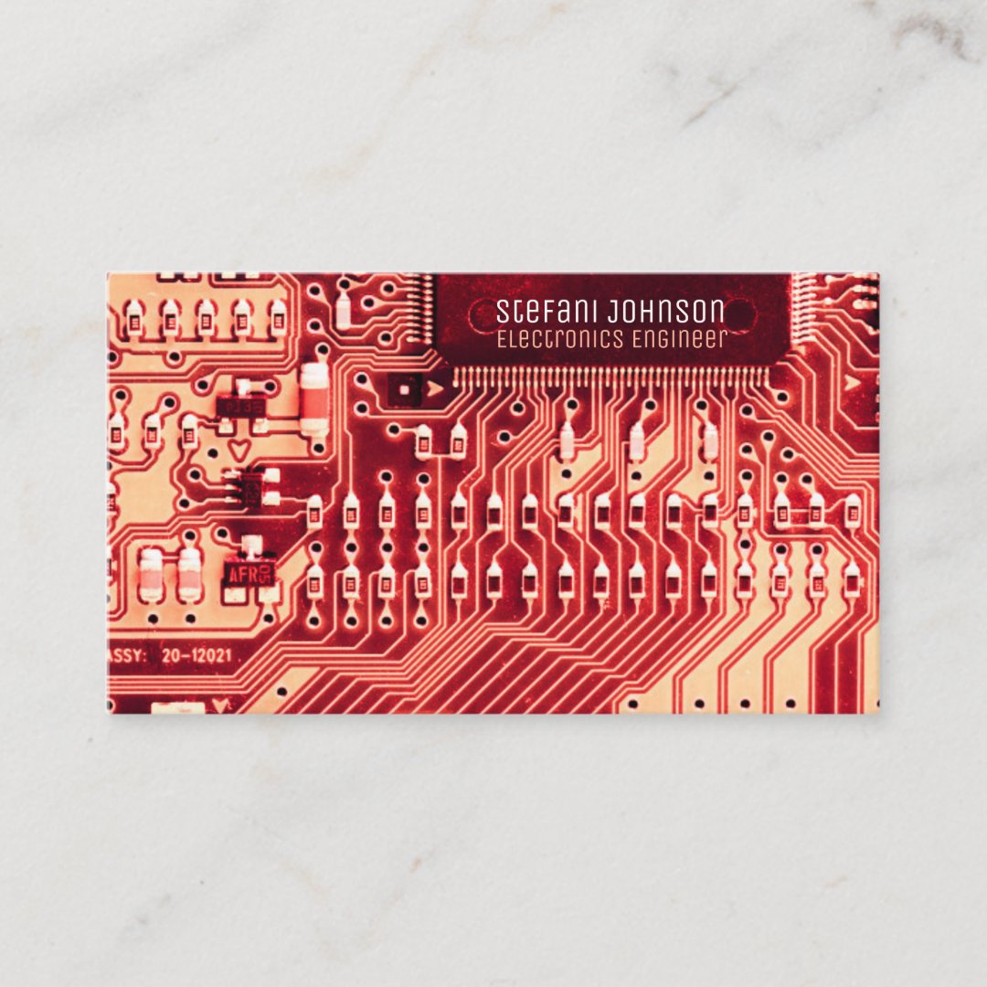 Pink PCB Printed Circuit, Technology Engineering Business Card | Zazzle