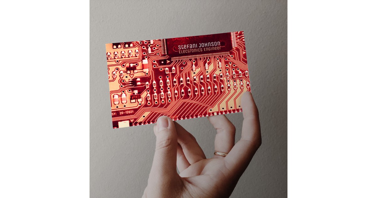 Pink PCB Printed Circuit, Technology Engineering Business Card | Zazzle