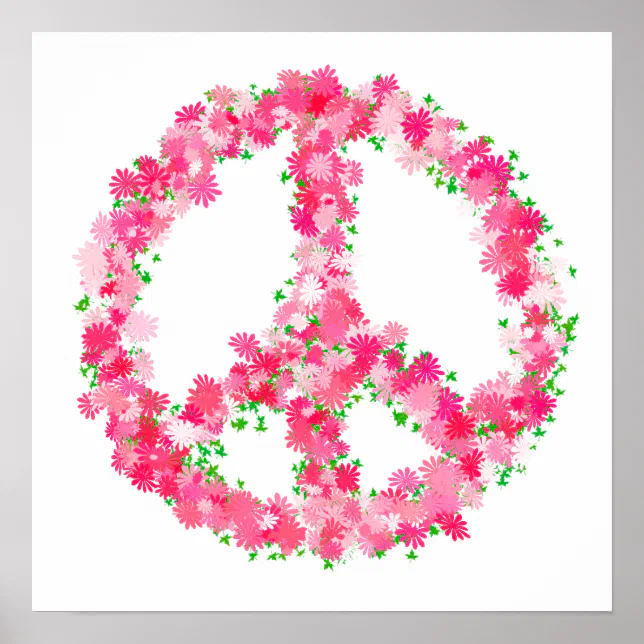 Pink Peace Flowers Poster | Zazzle
