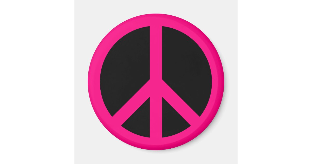 Pink Peace Sign Magnet Zazzle
