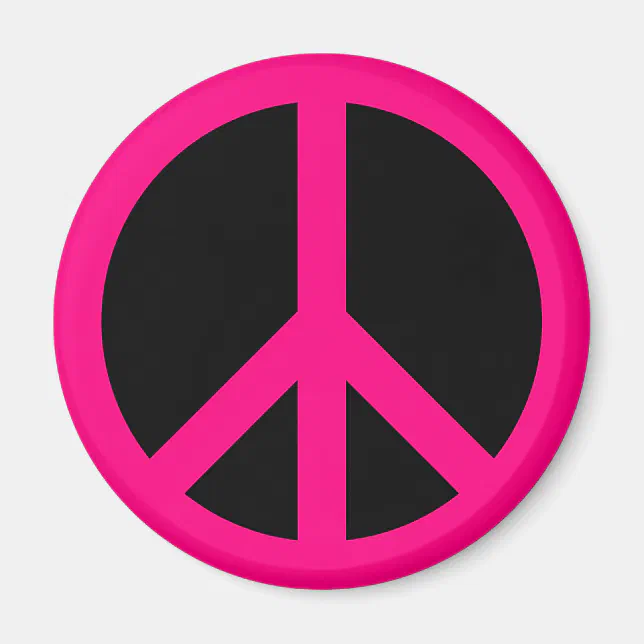 Pink Peace Sign Magnet | Zazzle