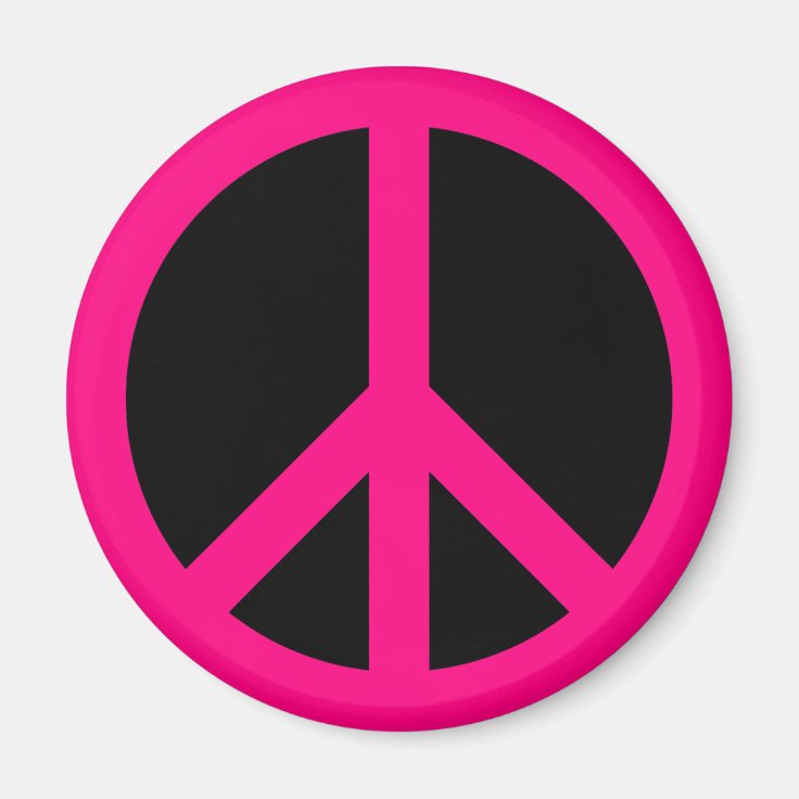 Pink Peace Sign Magnet | Zazzle