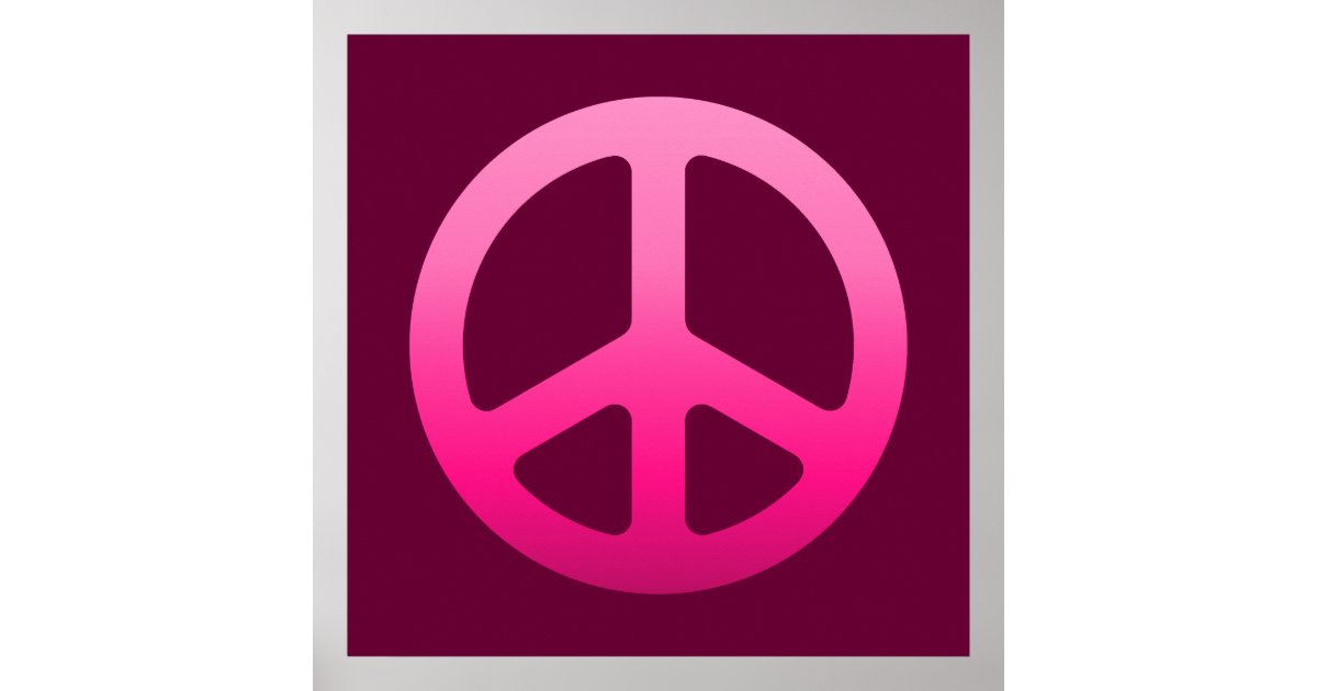 Pink Peace Sign Poster | Zazzle