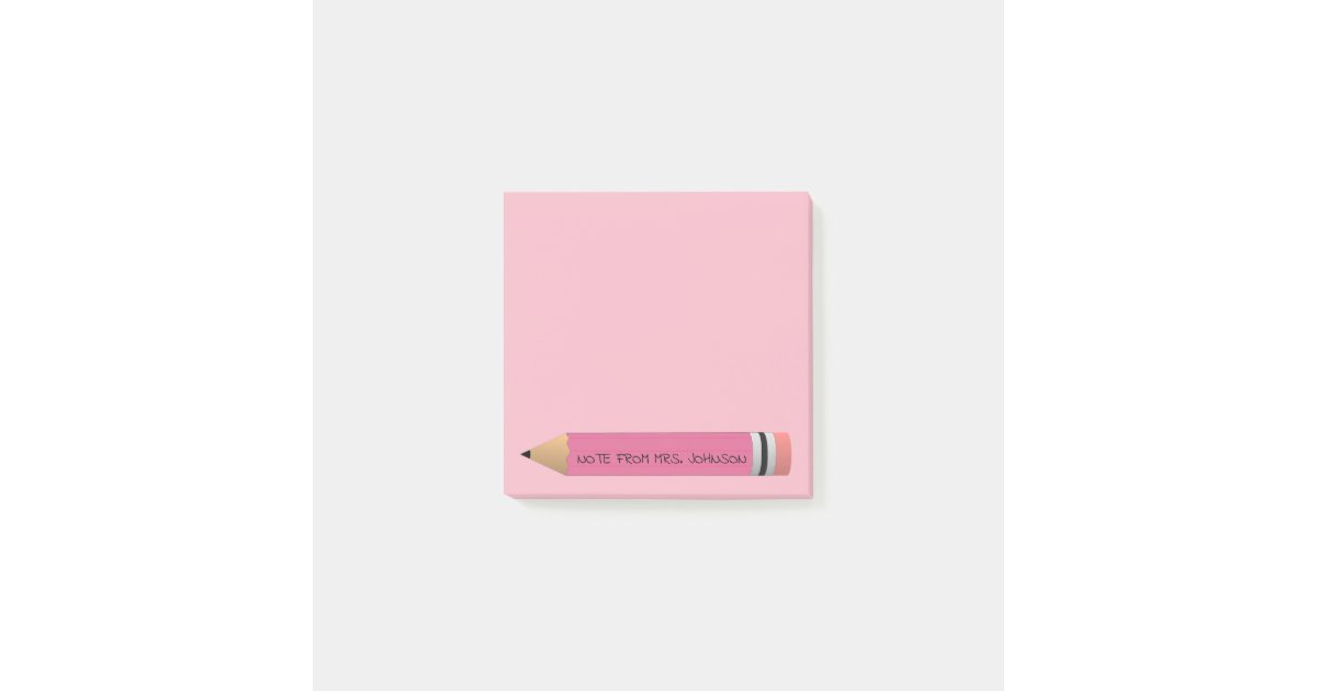 Pink Pencil Post-it Notes | Zazzle