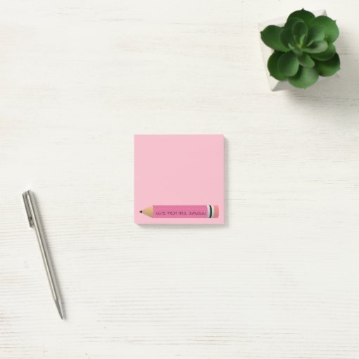 Pink Pencil Post-it Notes | Zazzle