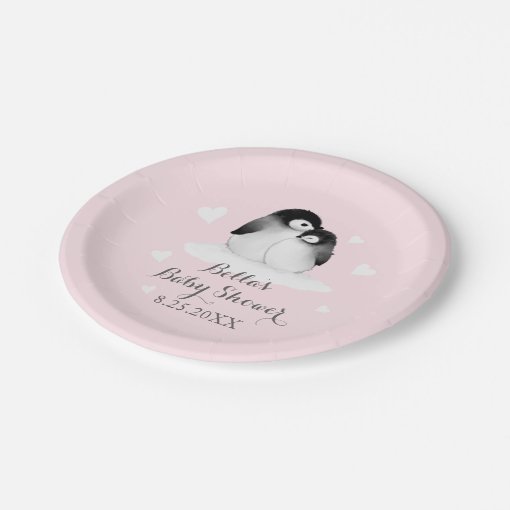 Pink Penguin Paper Plates | Zazzle