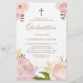 Pink Peonies Floral Baby Dedication Invitation | Zazzle