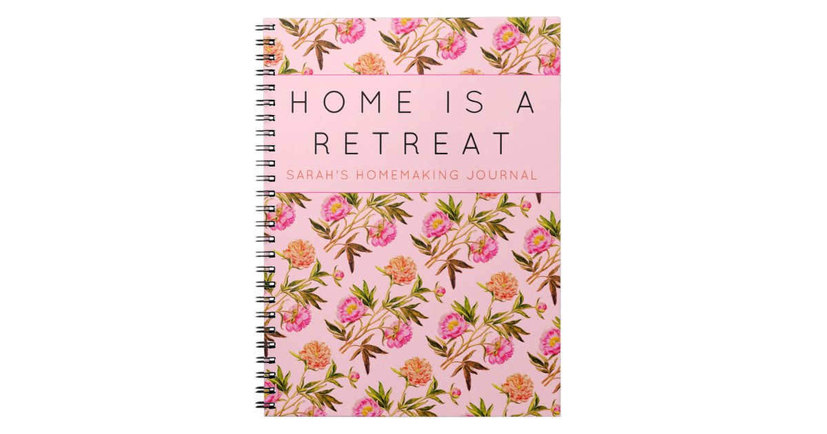 Pink Peonies Personal Homemaking Journal | Zazzle