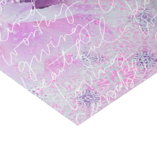 Pink Peony Flowers With Handwritten Text Overlay Tissue Paper | Zazzle