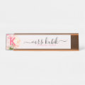 Pink Peony Rose Gold Teacher Desk Name Plate | Zazzle