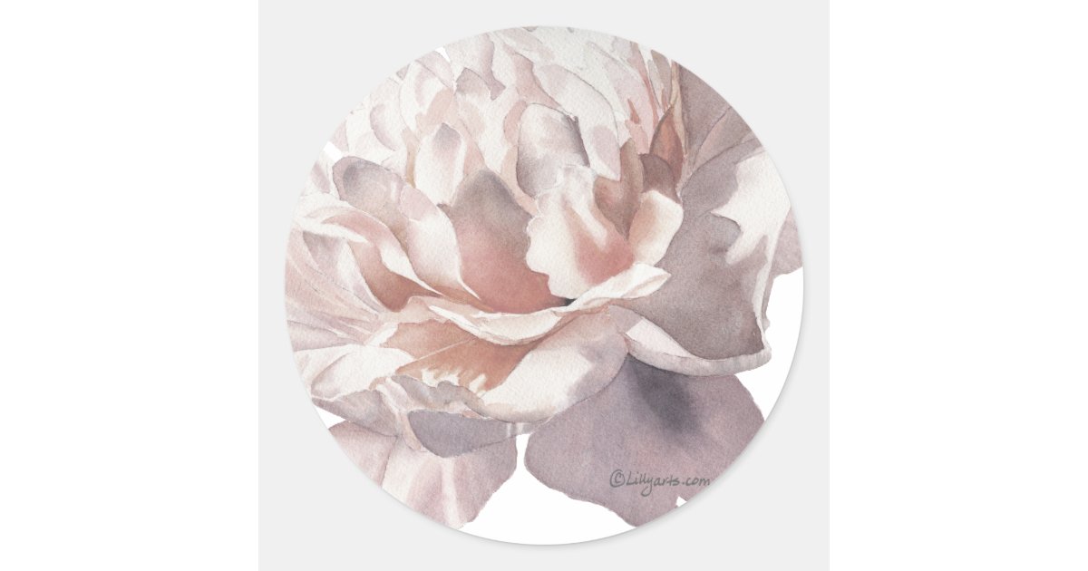 Pink Peony Stickers Wedding Personalized | Zazzle