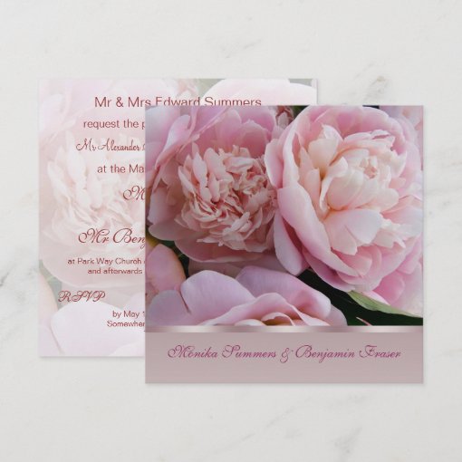 Pink peony Wedding Invitation | Zazzle