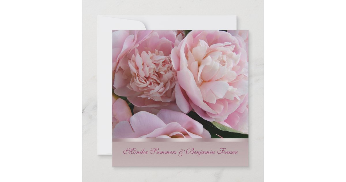 Pink peony Wedding Invitation | Zazzle