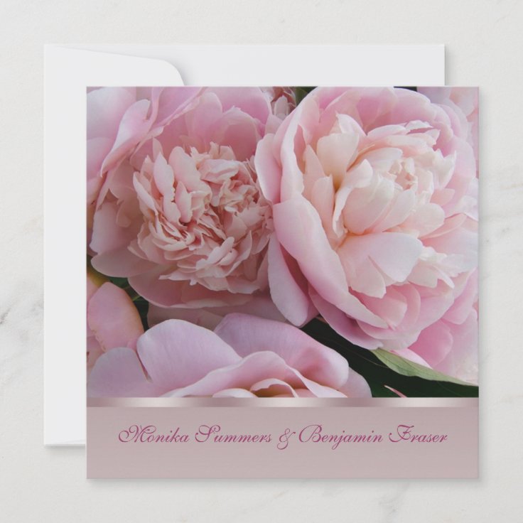 Pink peony Wedding Invitation | Zazzle