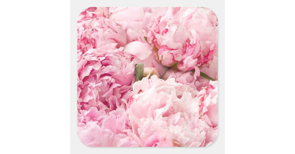 Pink Peony Wedding Stickers | Zazzle