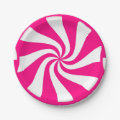 Pink Peppermint Candy Swirls Paper Plates | Zazzle