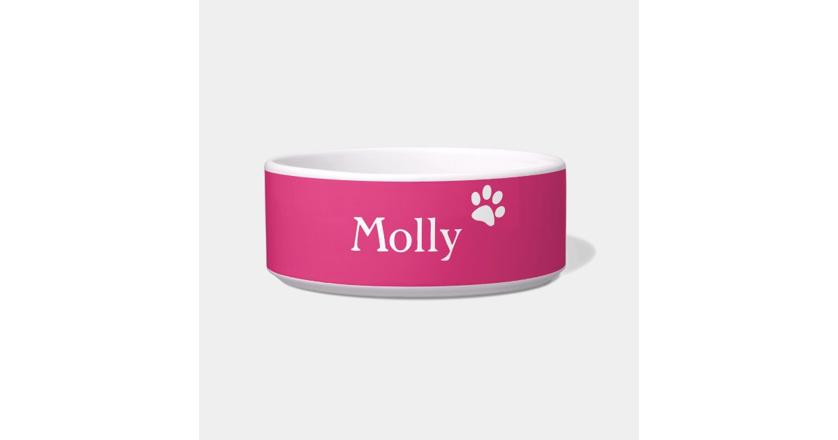 Pink | Personalized Cat Dish | Zazzle