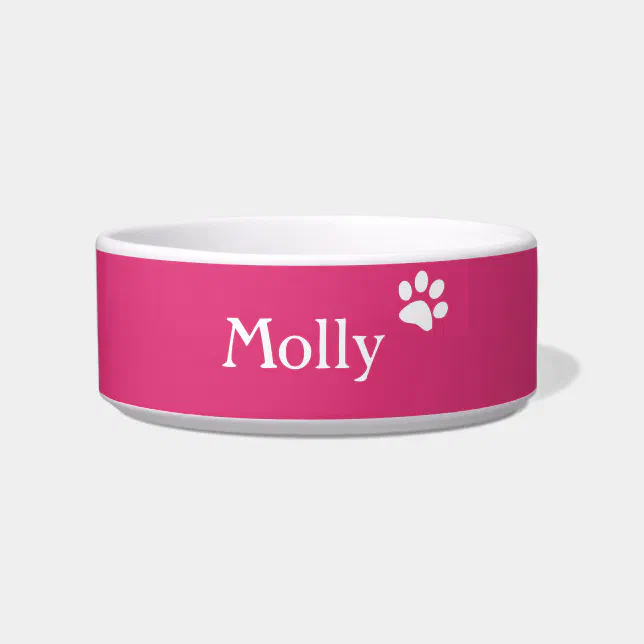 Pink | Personalized Cat Dish | Zazzle