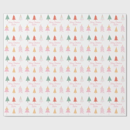 Pink Personalized Christmas Wrapping Paper | Zazzle