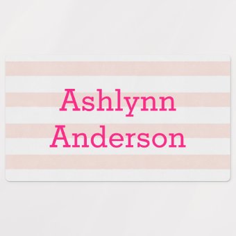 Pink Personalized Name Kids' Labels | Zazzle