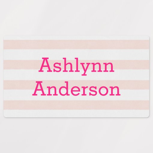 Pink Personalized Name Kids' Labels | Zazzle