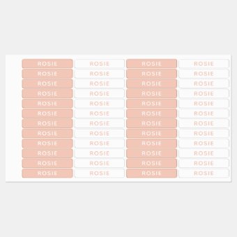 Pink Personalized Name School Kids Clothing Labels | Zazzle