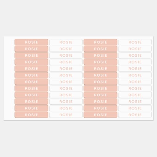Pink Personalized Name School Kids Clothing Labels | Zazzle