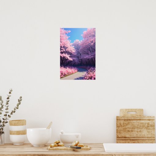 Pink Petals Lane Poster | Zazzle