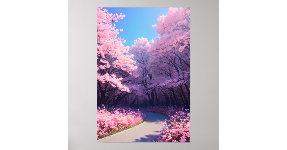 Pink Petals Lane Poster | Zazzle