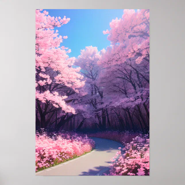 Pink Petals Lane Poster | Zazzle